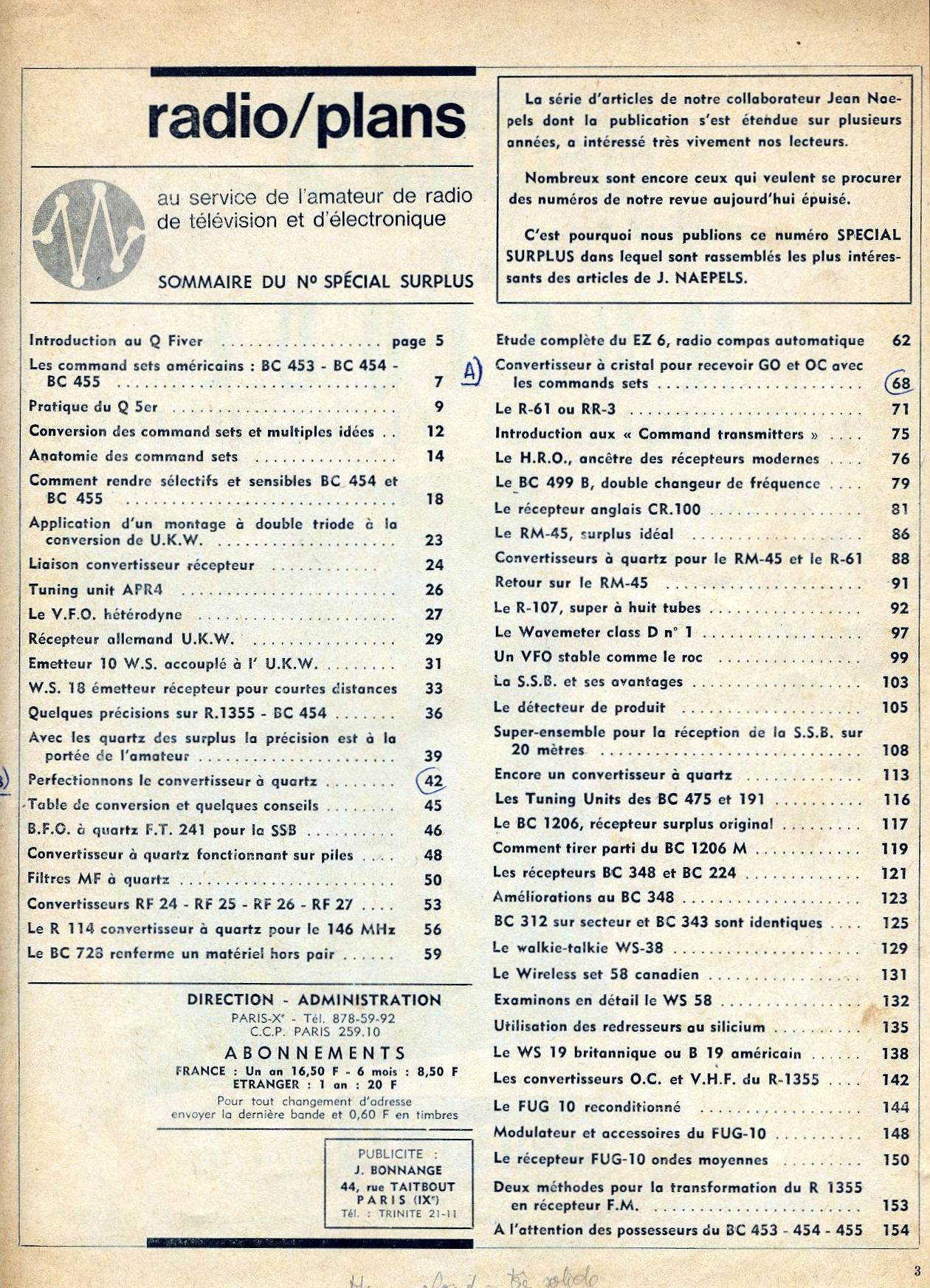 Radio-Plan Hors série 1966